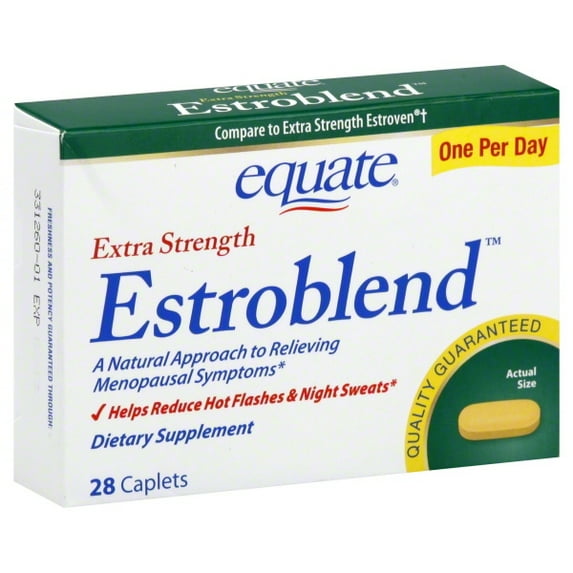 Equate maximum strength estroblend menopause support caplets, 28 ct ...