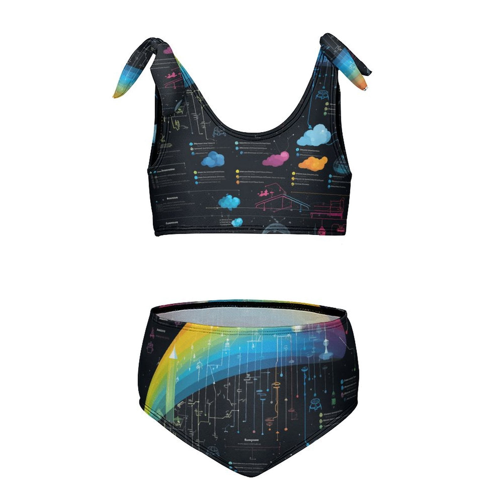 Equation Formula Girls' beach sports two-piece swimsuit set - Walmart.com