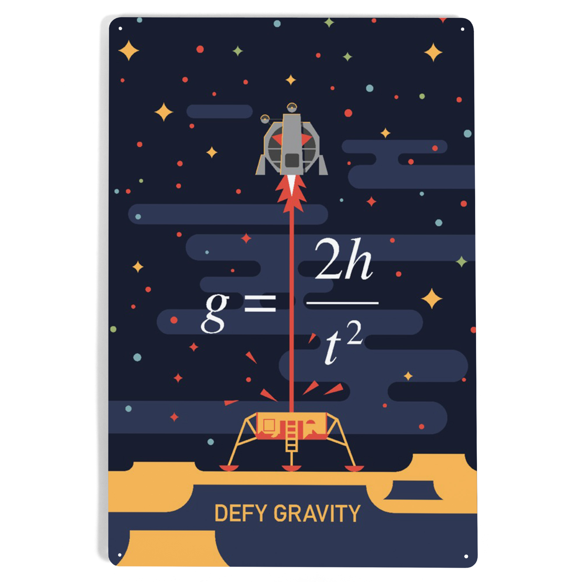 Equations and Emojis Collection, Lunar Lander, Defy Gravity (12x18 ...