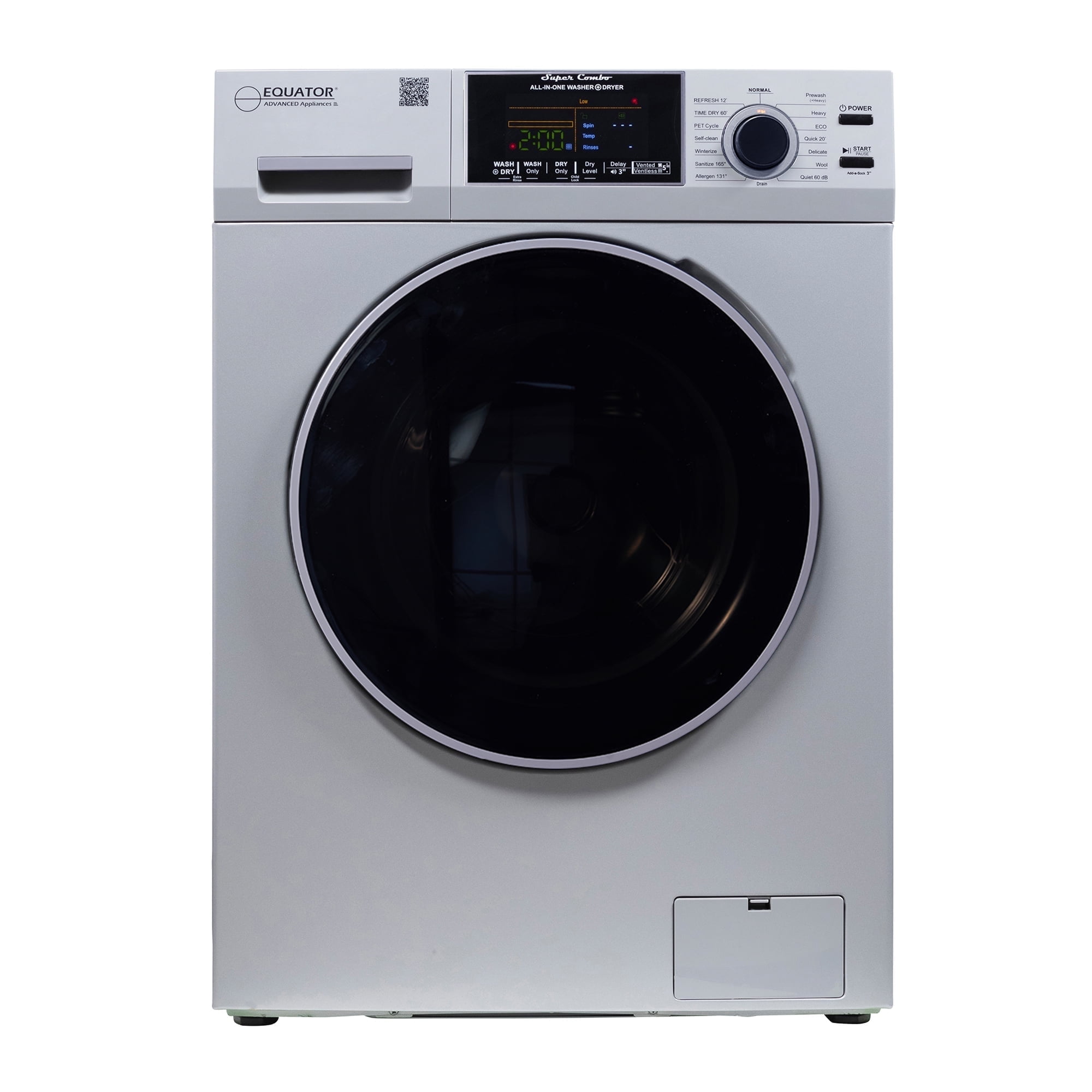 Equator 1.62 cu.ft./15 lbs All-in-One Combo Washer Dryer, Pet Cycle ...