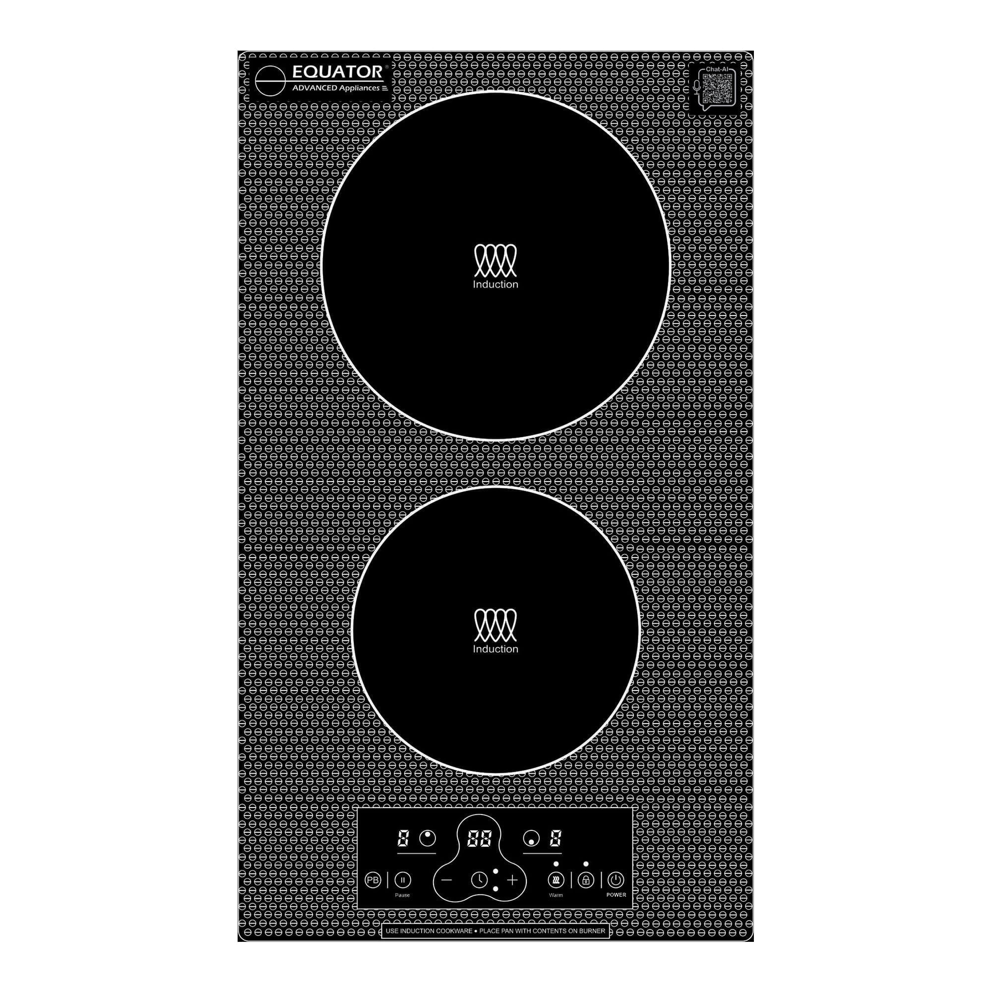 Equator 12" Built-In/Freestanding 2 Burner VERTICAL Induction Cooktop ...