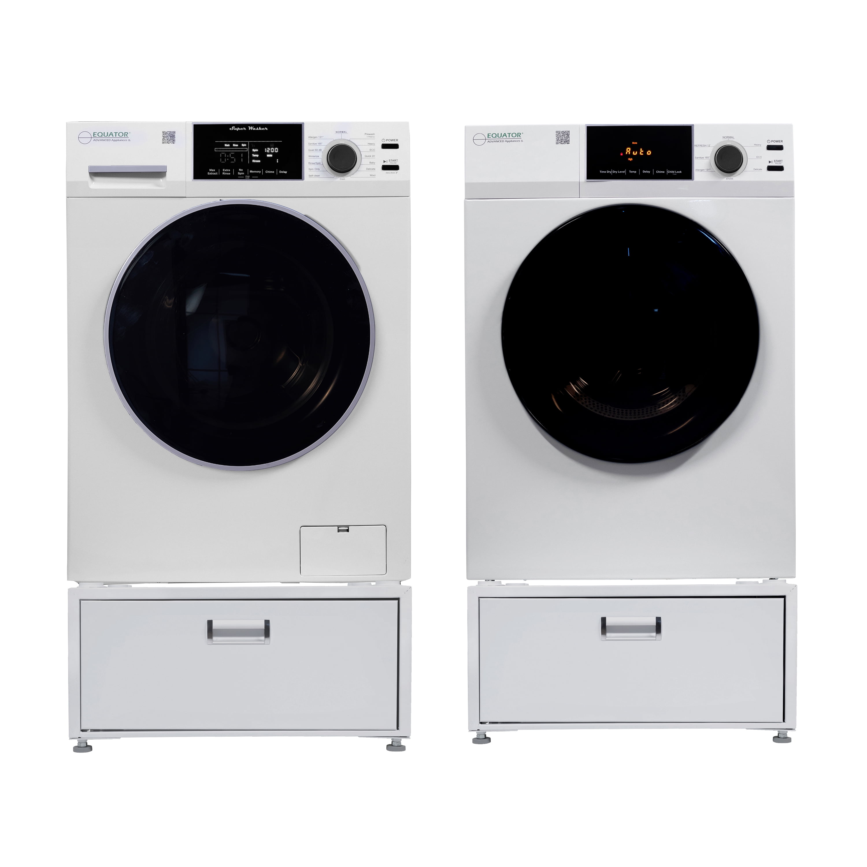 Equator COMPLETE LAUNDRY SET Sani Washer 1.9cf 110V +Vented Dryer 110V ...