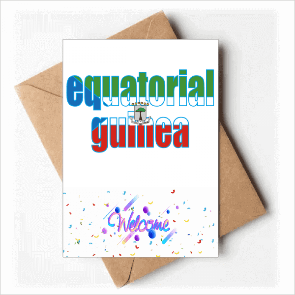 Equatorial Guinea Flag Name Welcome Back Greeting Cards Envelopes Blank ...