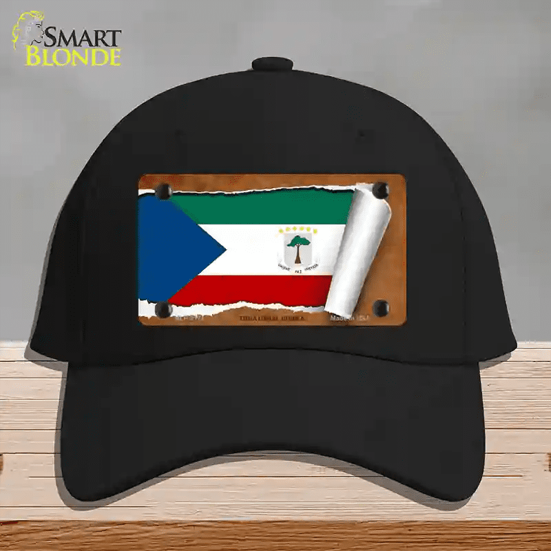 Equatorial Guinea Flag Scroll Novelty License Plate Hat Cotton Black ...