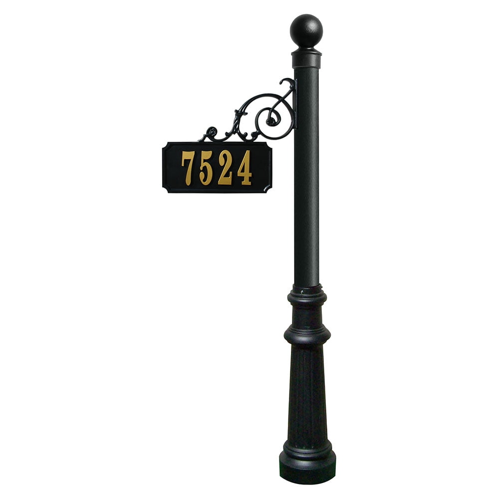 Equestrian ADPST-804-BL Scroll Address Post with Decorative Fluted Base ...