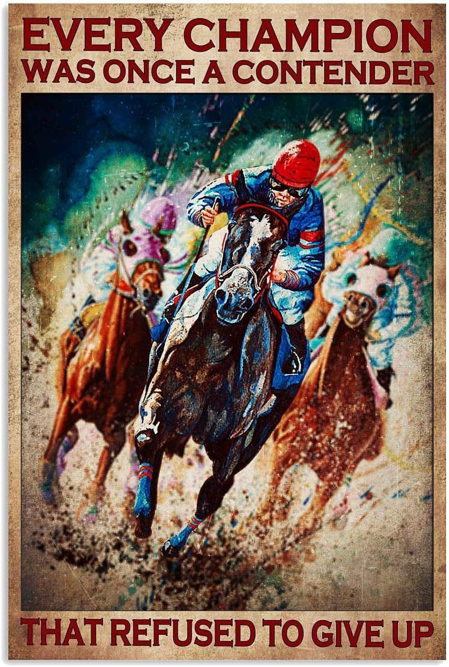 Equestrian Athlete Metal Sign Vintage Wall Decoration Plaque Tin Poster ...