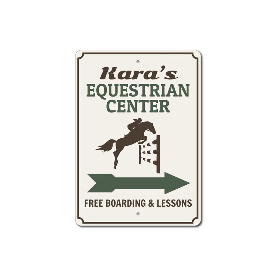 Equestrian Center Sign Horse Rider Sign Horse Show Metal Decor Sign ...