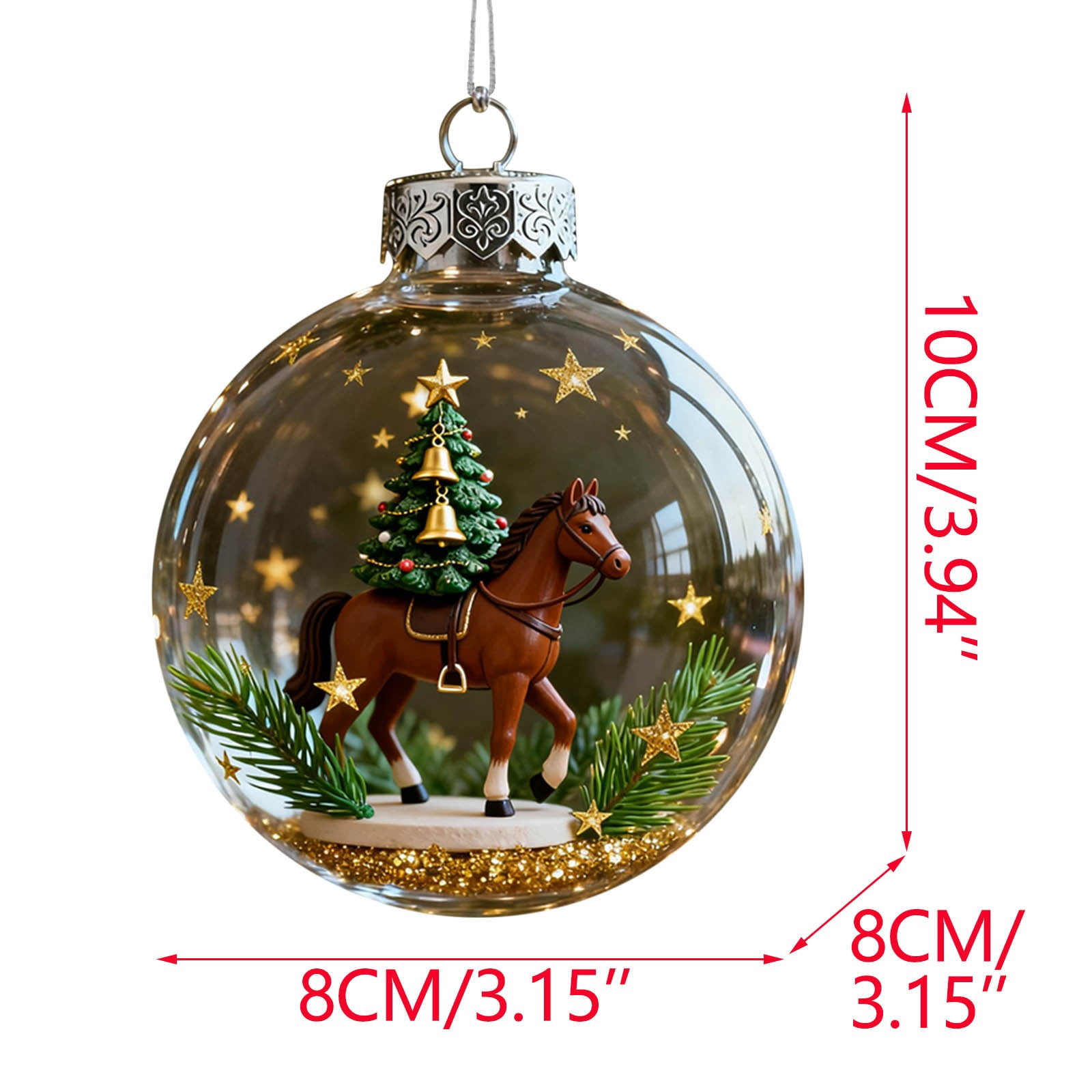 Equestrian Christmas Ornaments, Horse Figurine Baubles for Tree and ...