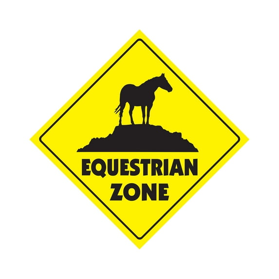 Equestrian Crossing Sign Zone Xing | Indoor/Outdoor | 20" Tall horse ...