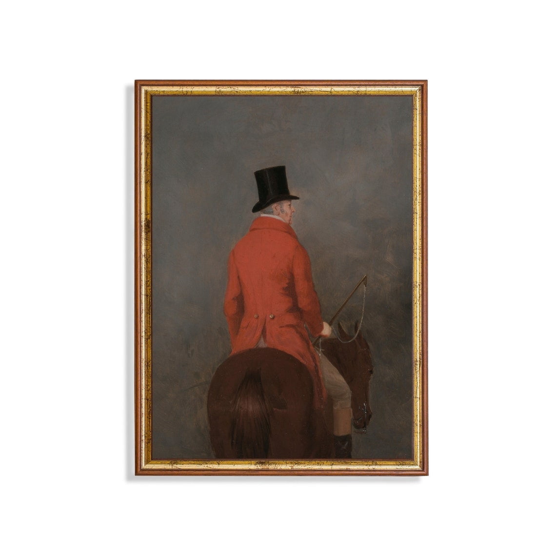 Equestrian Gentleman Fox Hunt Rider Red Coat Wall Art UNFRAMED PAPER ...