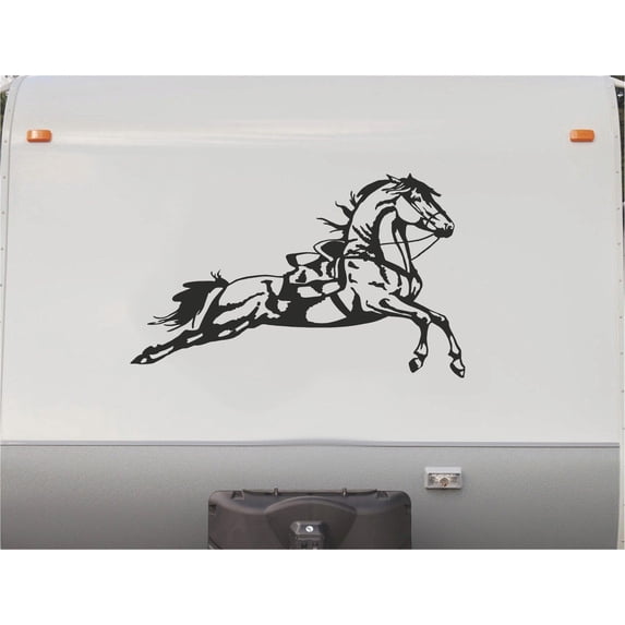 Equestrian Horseback Riding Horse Trailer Vinyl Decals Enclosed Trailer ...