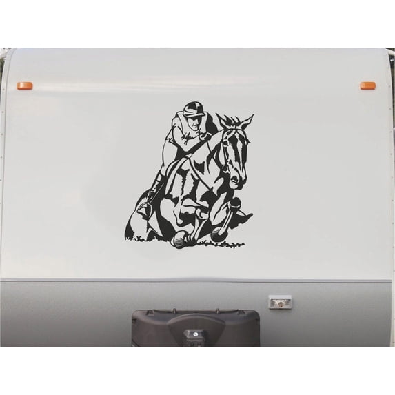 Equestrian Horseback Riding Horse Trailer Vinyl Decals Enclosed Trailer ...