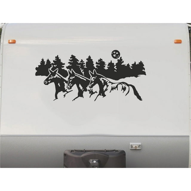 Equestrian Horseback Riding Horse Trailer Vinyl Decals Enclosed Trailer ...