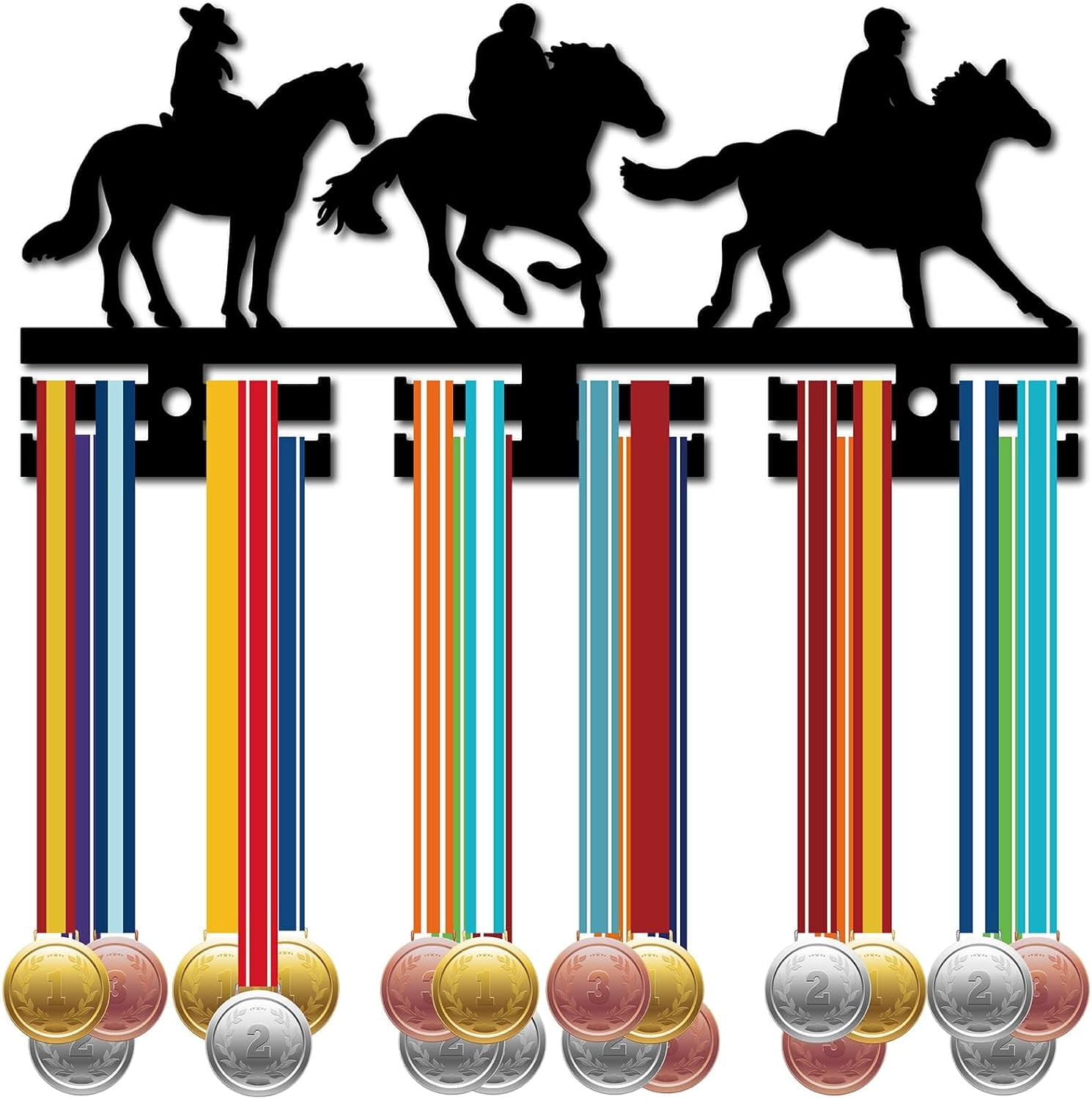 Equestrian Medal Hanger Display Riding Medal Holder Rack Black Acrylic ...