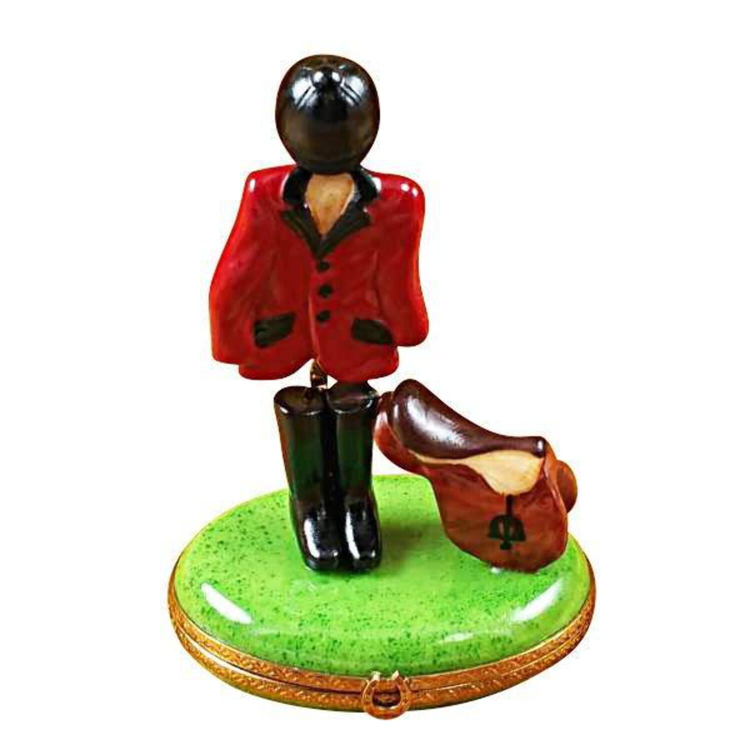 Equestrian Outfit with Saddle Limoges Box Porcelain Figurine - Walmart.com