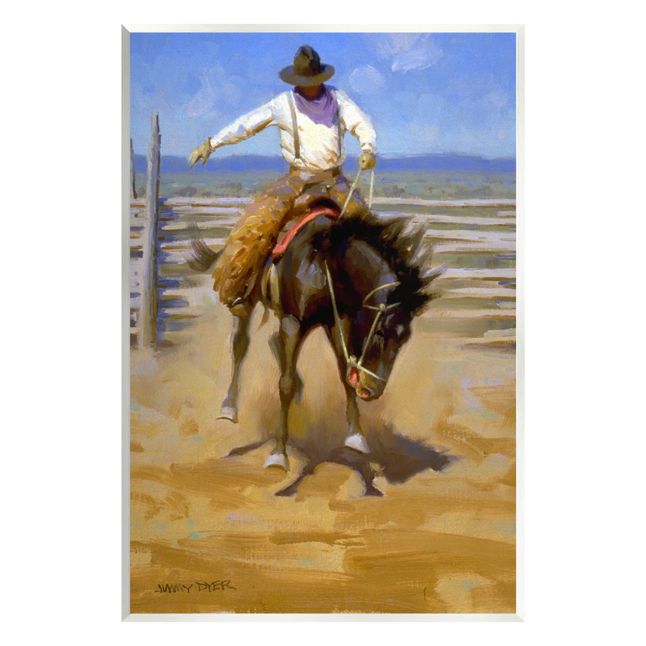 Design by Jimmy Dyer Equestrian Rodeo Horse Jockey Painting - Walmart.com