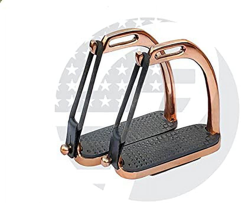 Equestrian Safety Stirrups – Rose Gold Peacock Design – For Adults and ...
