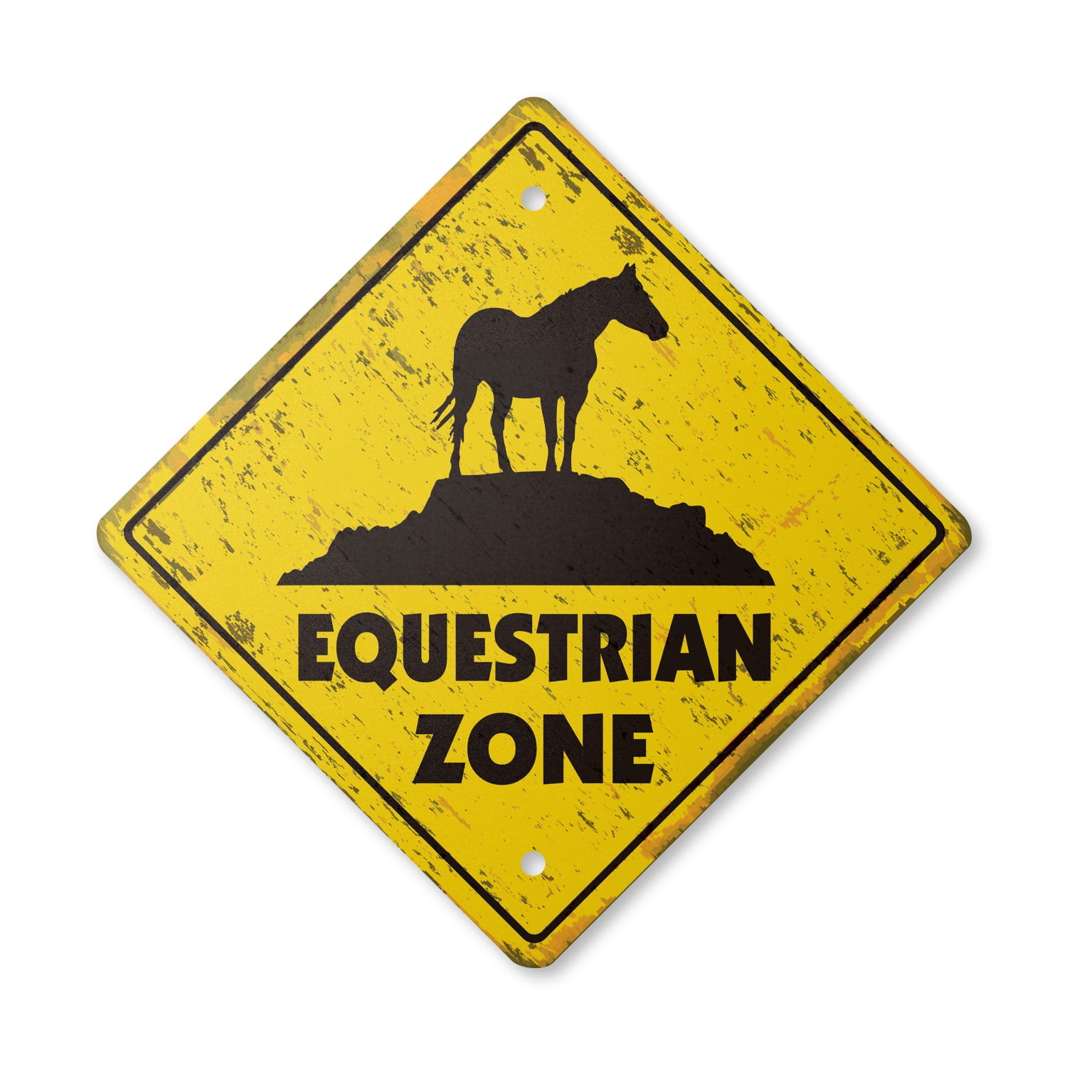 Equestrian Vintage Crossing Sign Zone Xing | Indoor/Outdoor Plastic ...