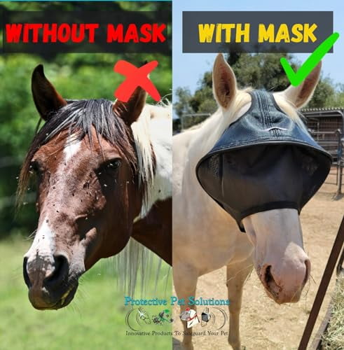EquiVizor Solar Vizor Horse Fly Mask (Size Full), Superior UV Eye ...