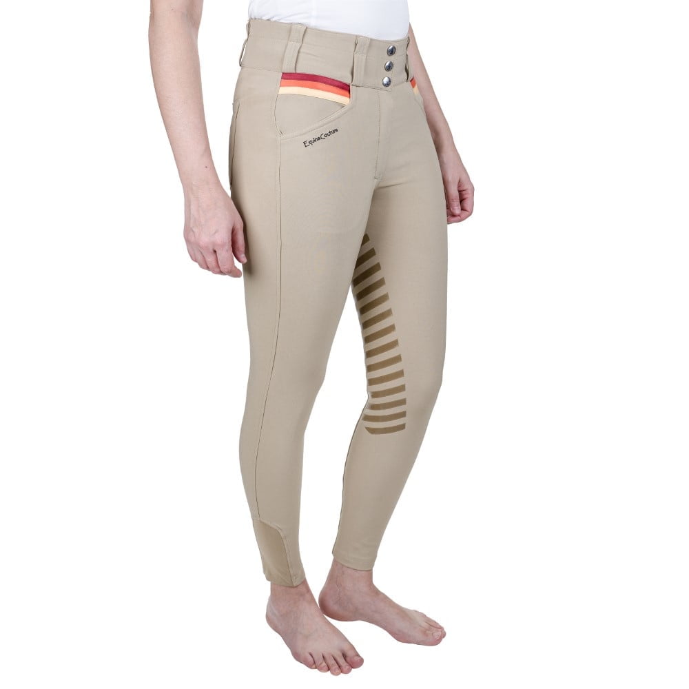 Equine Couture Gradient Full Seat Breech- Safari w/ Red Stripes- 30 ...