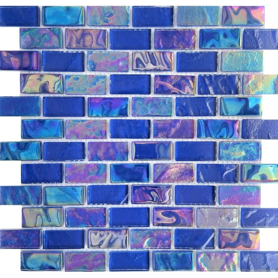Equinox Cobalt Blue 1x2 Mix Glass Tile for Pool, Wall and Mosaic ...