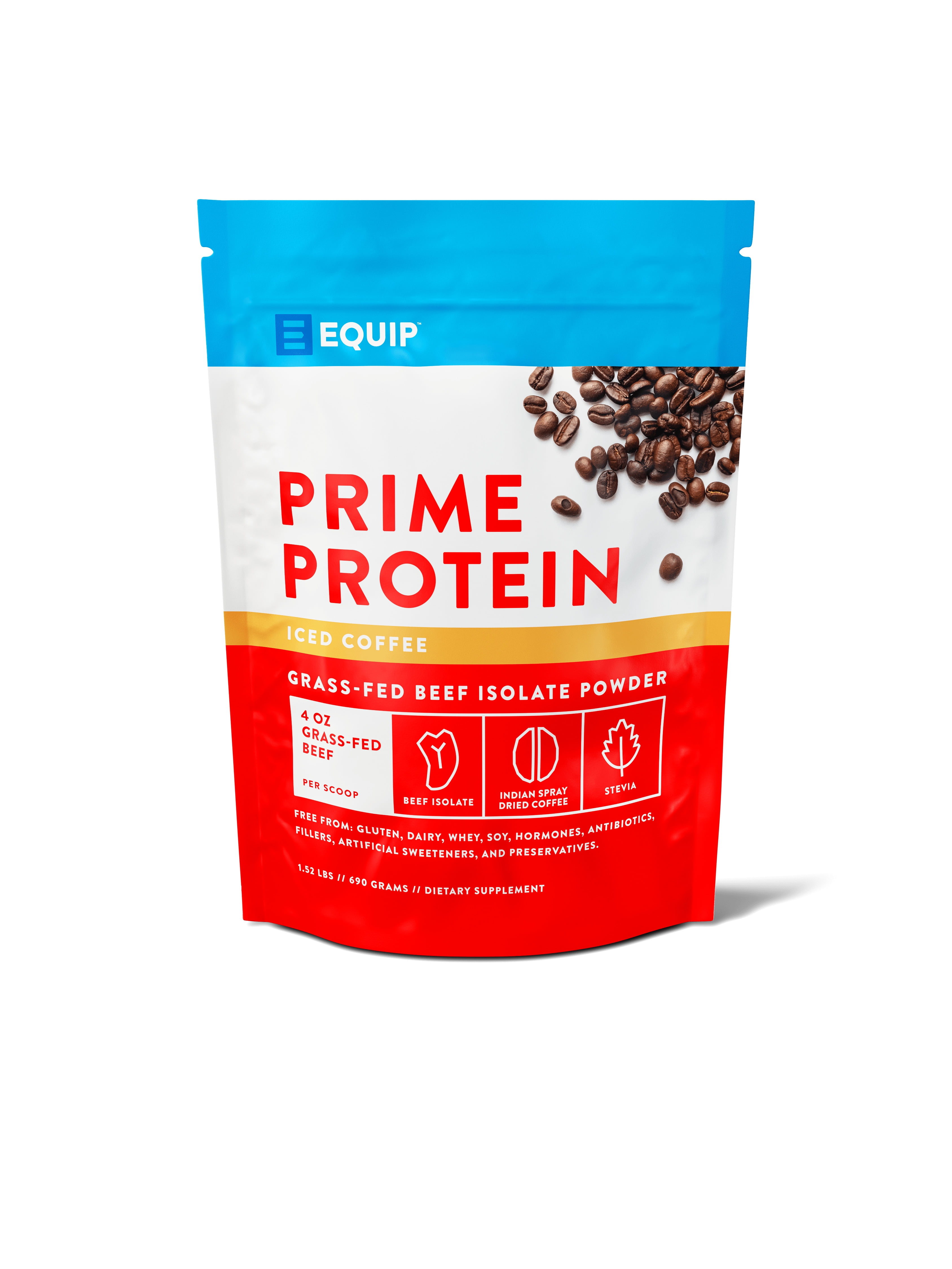 Equip Foods Iced Coffee Prime Protein Powder Grass-Fed Beef Isolate ...