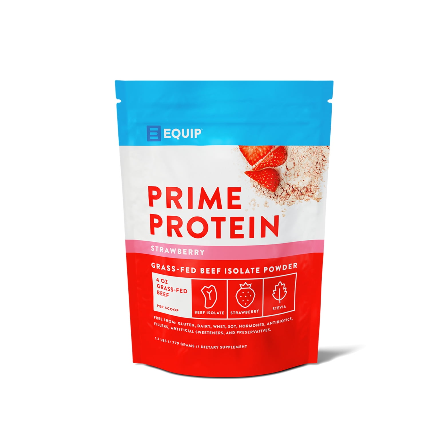 Equip Foods Strawberry Prime Protein Powder Grass-Fed Beef Isolate ...