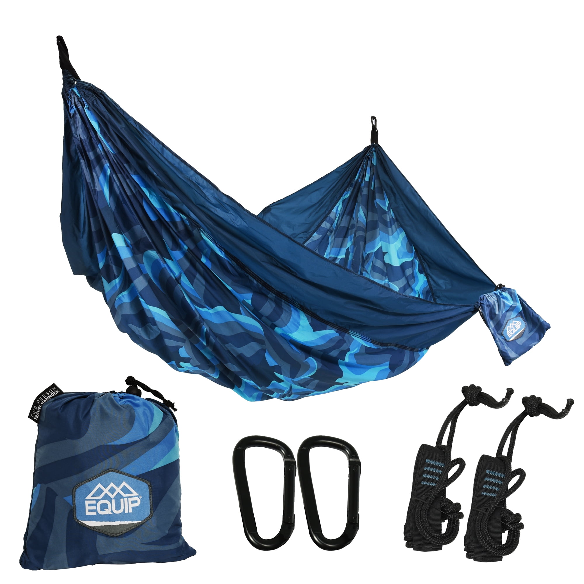 Equip Nylon 2 Person Travel Hammock - Blue Abstract Print Equip Nylon 2 Person Travel Hammock - Blue Abstract Print