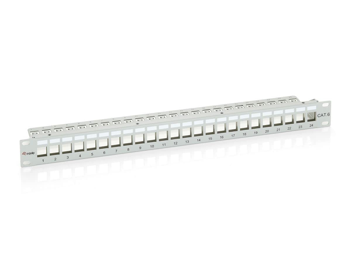 Equip Patch Panel 24x RJ45 Cat6 19 Inch 1HE Keystone RAL 7035 - Walmart.com