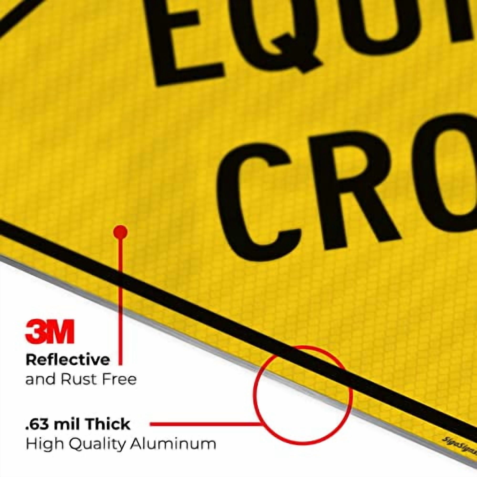 Equipment Crossing Sign, 18x18 Inches, 3M AEGP Reflective.063 Aluminum ...