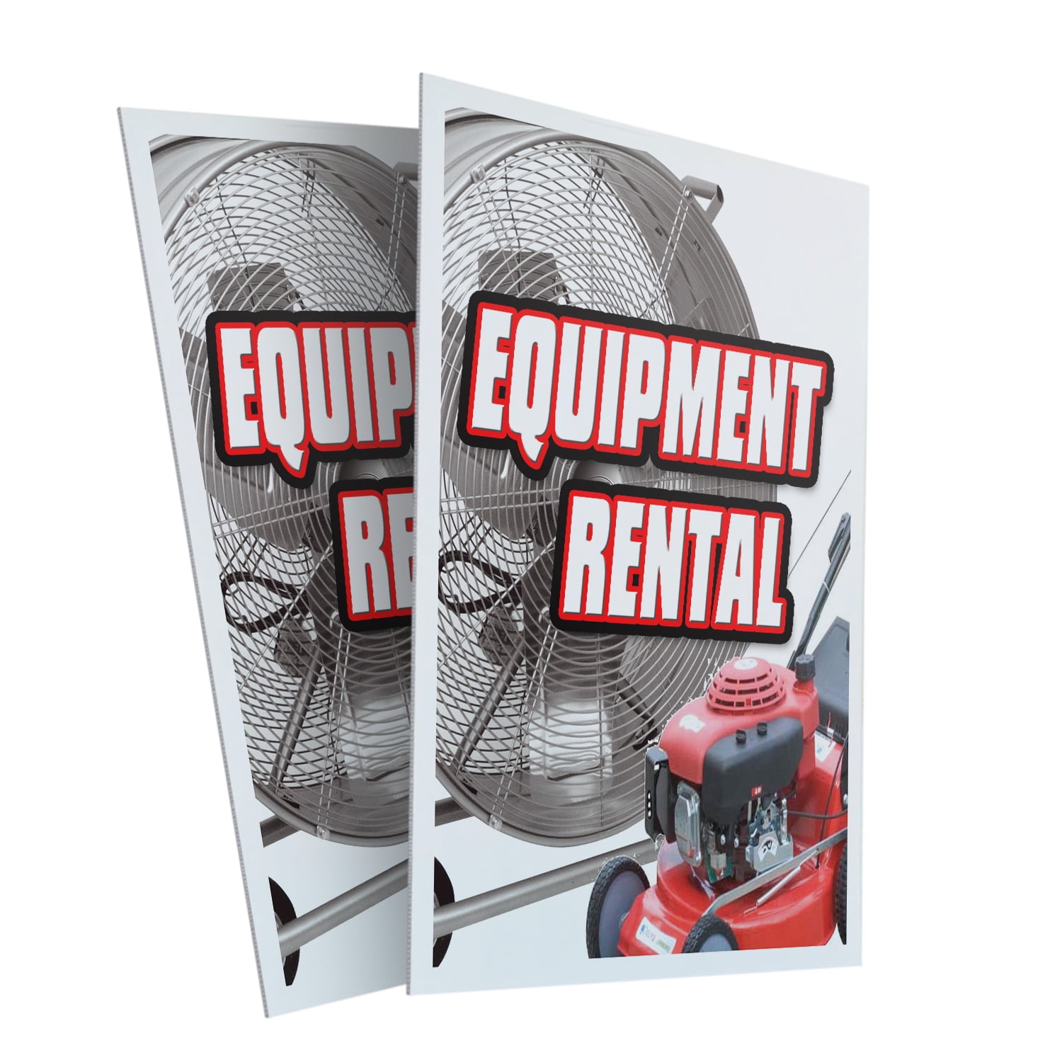 Equipment Rental (2-PACK) 24" x 36" Plastic Signs | Sign Insert 4mm ...