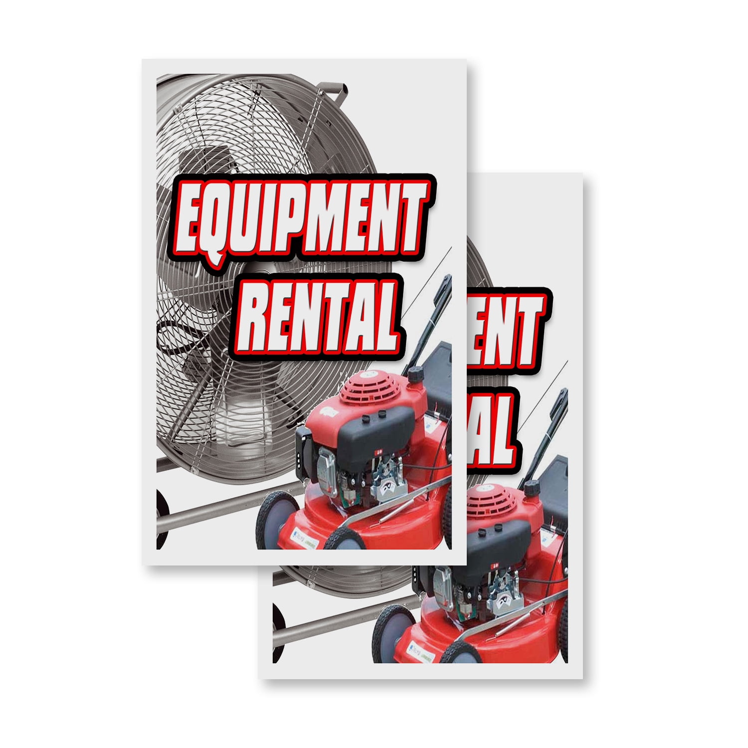 Equipment Rental (2-PACK) 24" x 36" Vinyl Decals | Sign Insert Peel ...