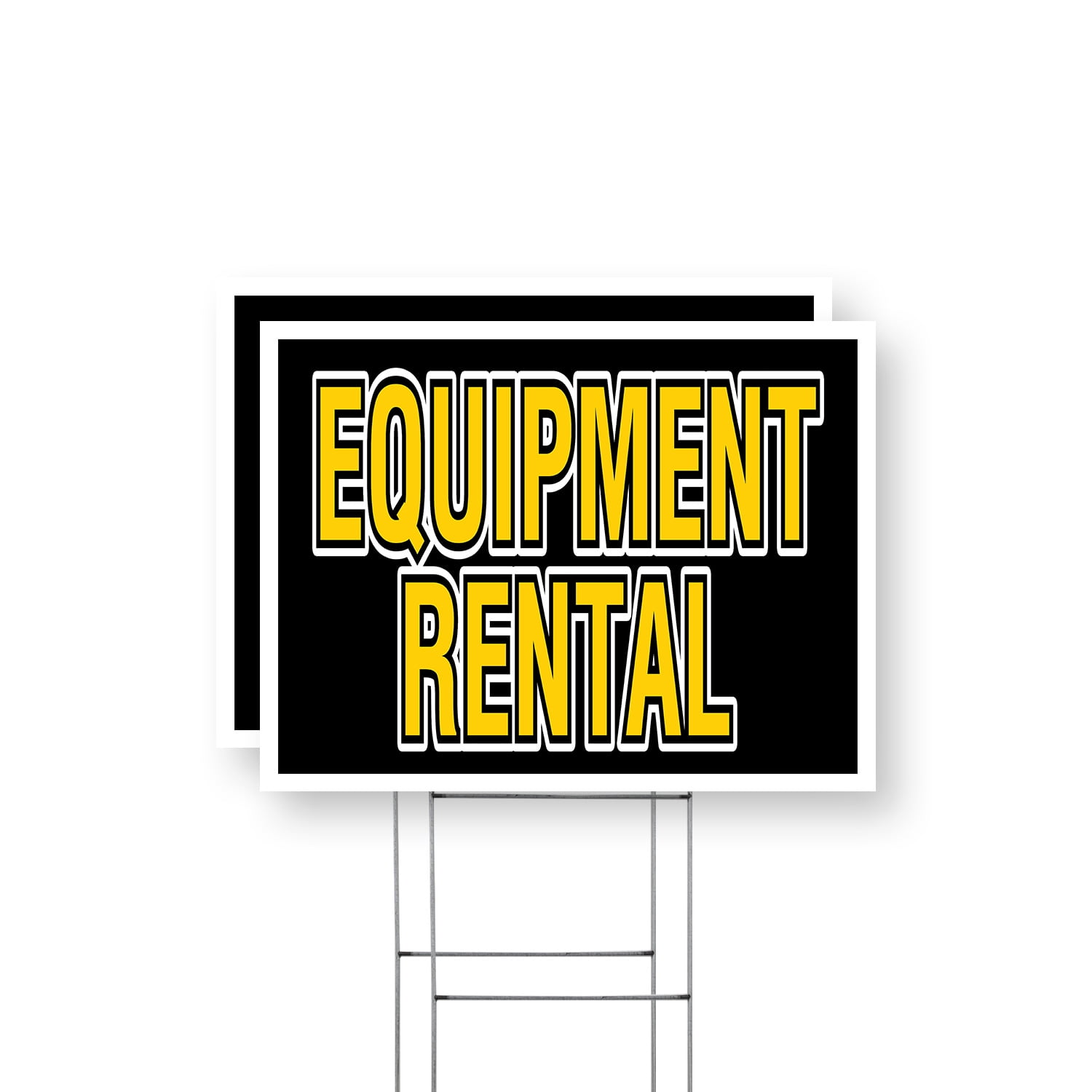 Equipment Rental Yard Sign 2 Pack of 12 Inch x 16 Inch Double Sided ...