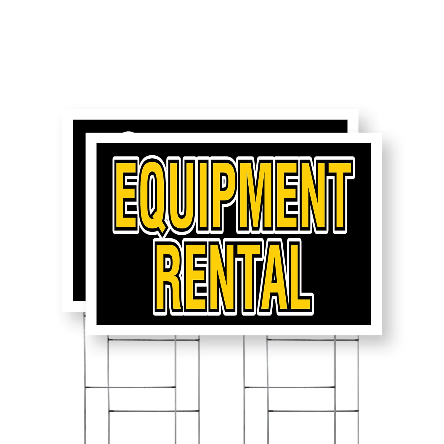 Equipment Rental Yard Sign 2 Pack of 24 Inch x 36 Inch Double Sided ...
