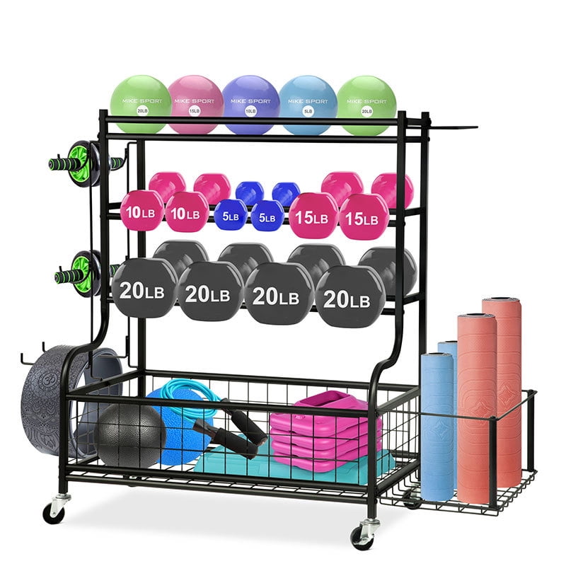 Equipment Storage Rack Basketball Dumbbell Roller Sports Gym Storage ...