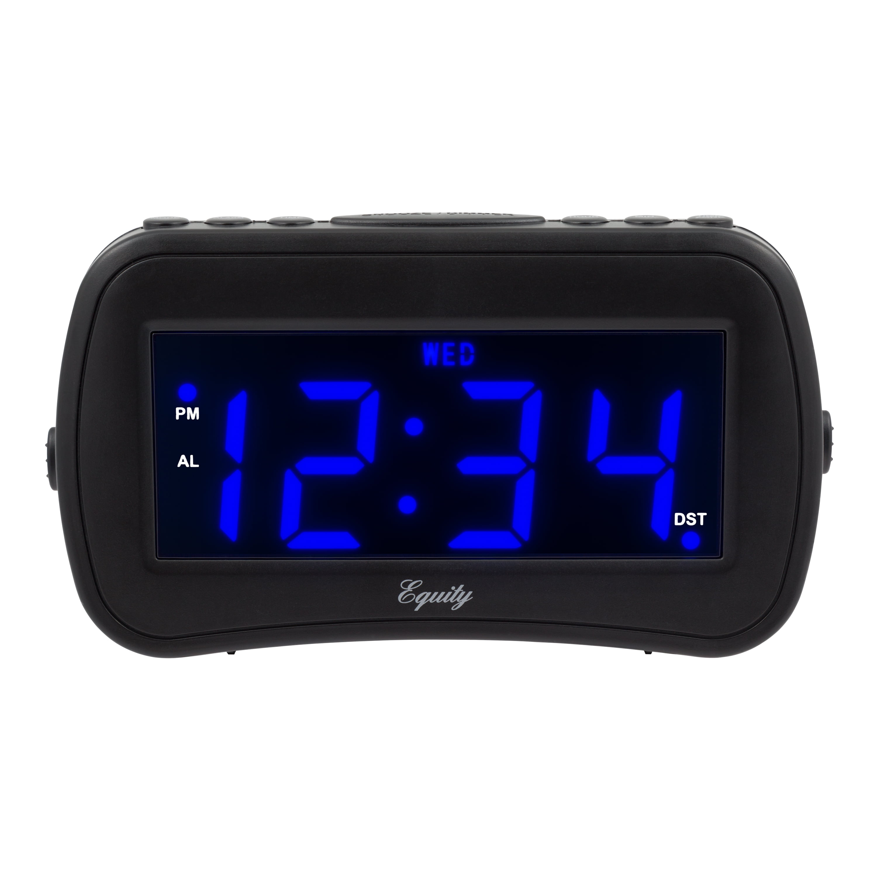 Equity 1.4 in. Day of Week Insta-Set Black LCD Alarm Clock, 30022 ...