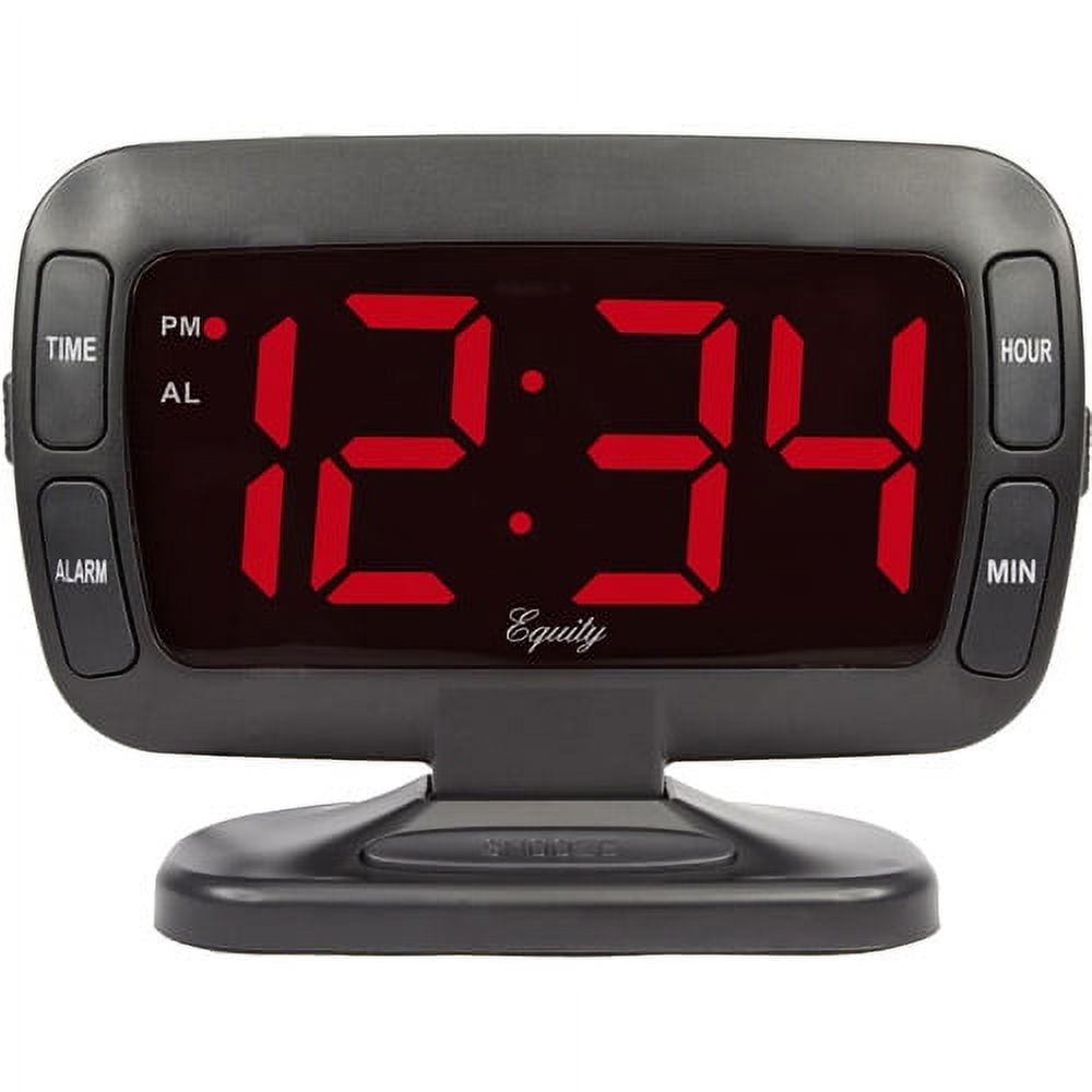 Equity Tilt LED Alarm Clock, Black, Electric, Digital, Operated ...