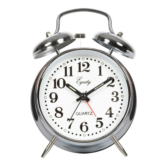 Equity 13014 Silver Twinbell Quartz Analog Alarm Clock - Walmart.com