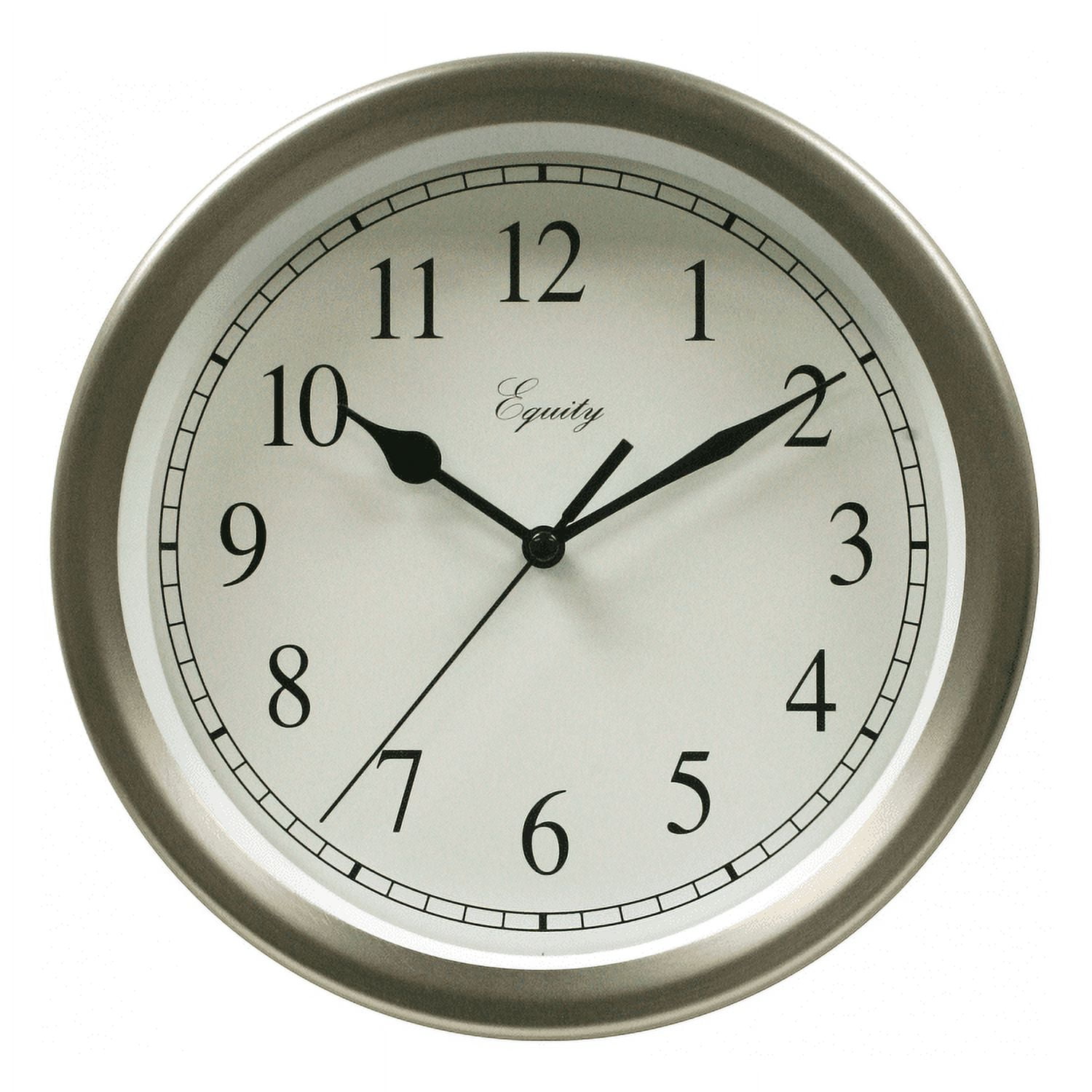 Equity 28283 8" Brushed Titanium Battery Operated Wall Clock - Walmart.com