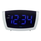 Equity 75904 Silver/Blue Large LED Alarm Clock with USB - Walmart.com