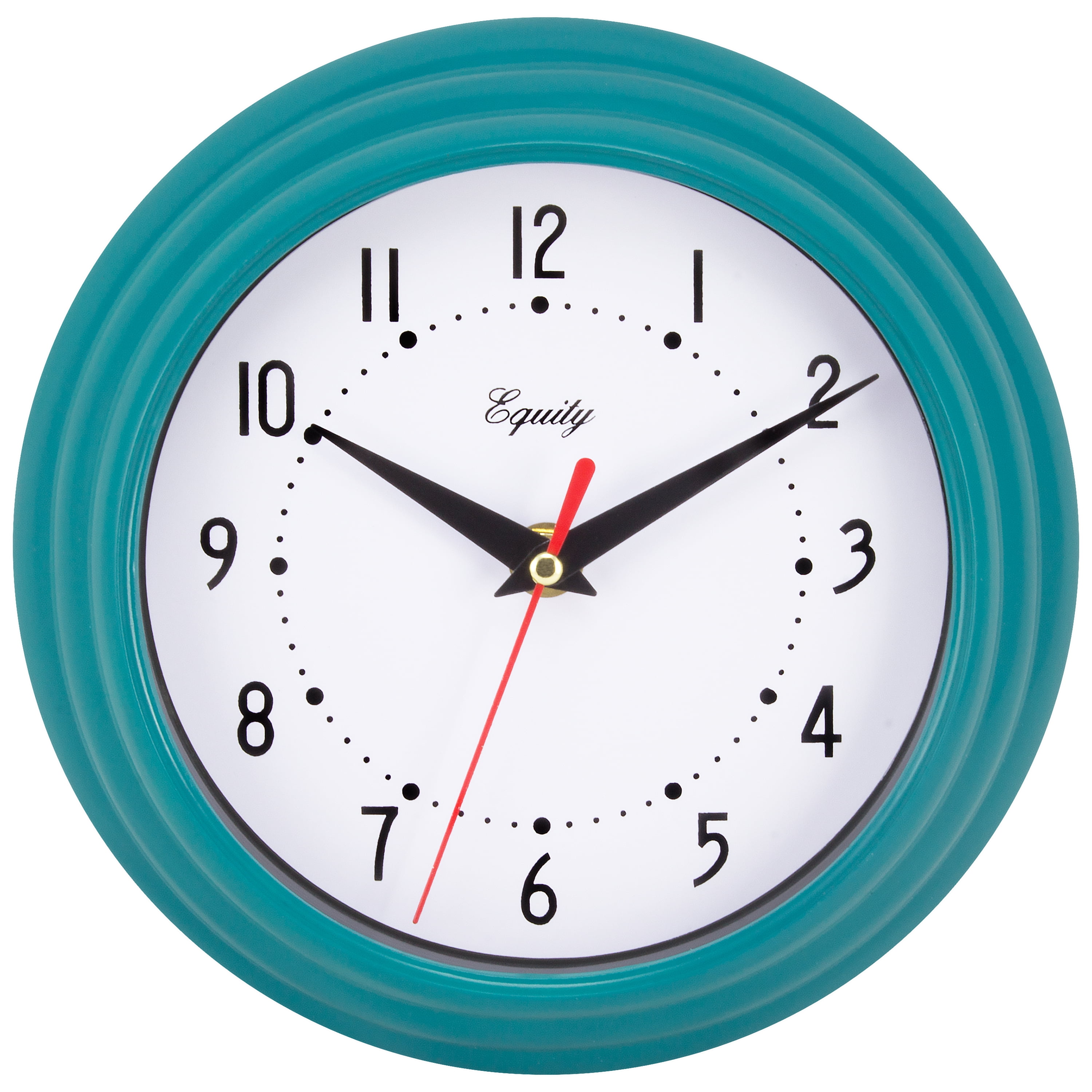 Equity 8-Inch Traditional Teal Indoor Quartz Wall Office Clock, Battery ...