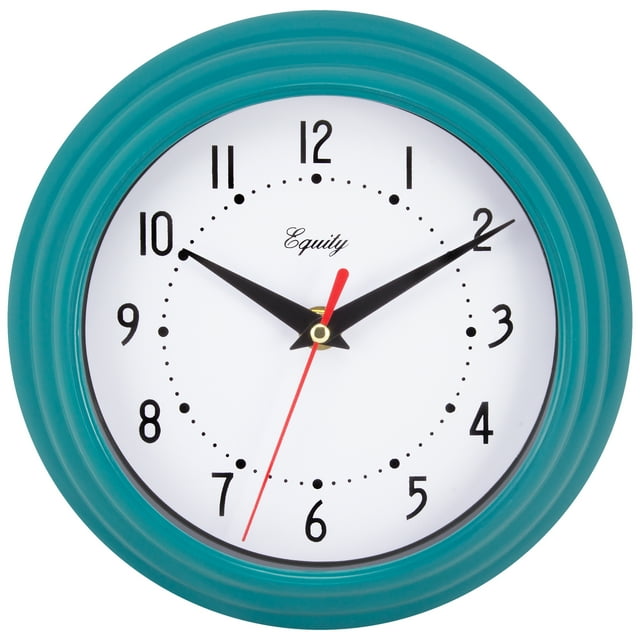 Equity 8-Inch Traditional Teal Indoor Quartz Wall Office Clock, Battery ...