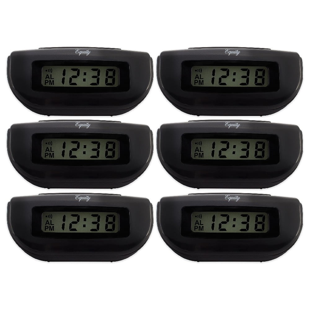 Equity Digital Alarm Clock Black, 6 Pack - Walmart.com