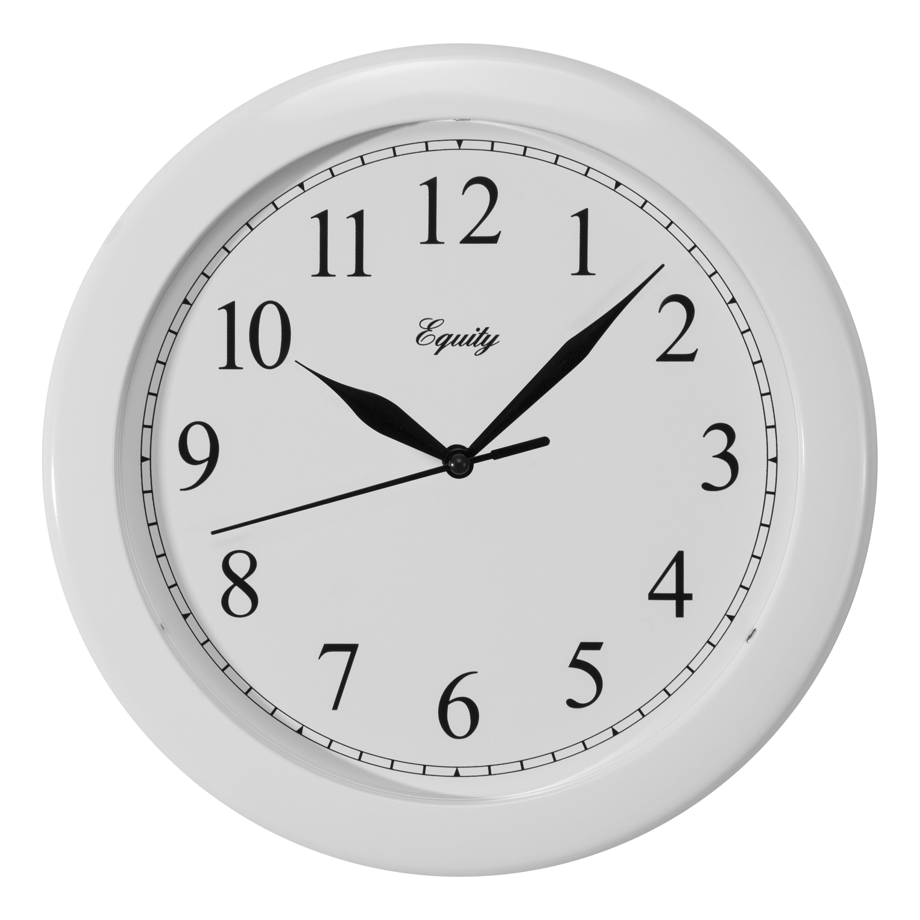 Equity by La Crosse 10 Inch White Traditional Quartz Wall Clock ...
