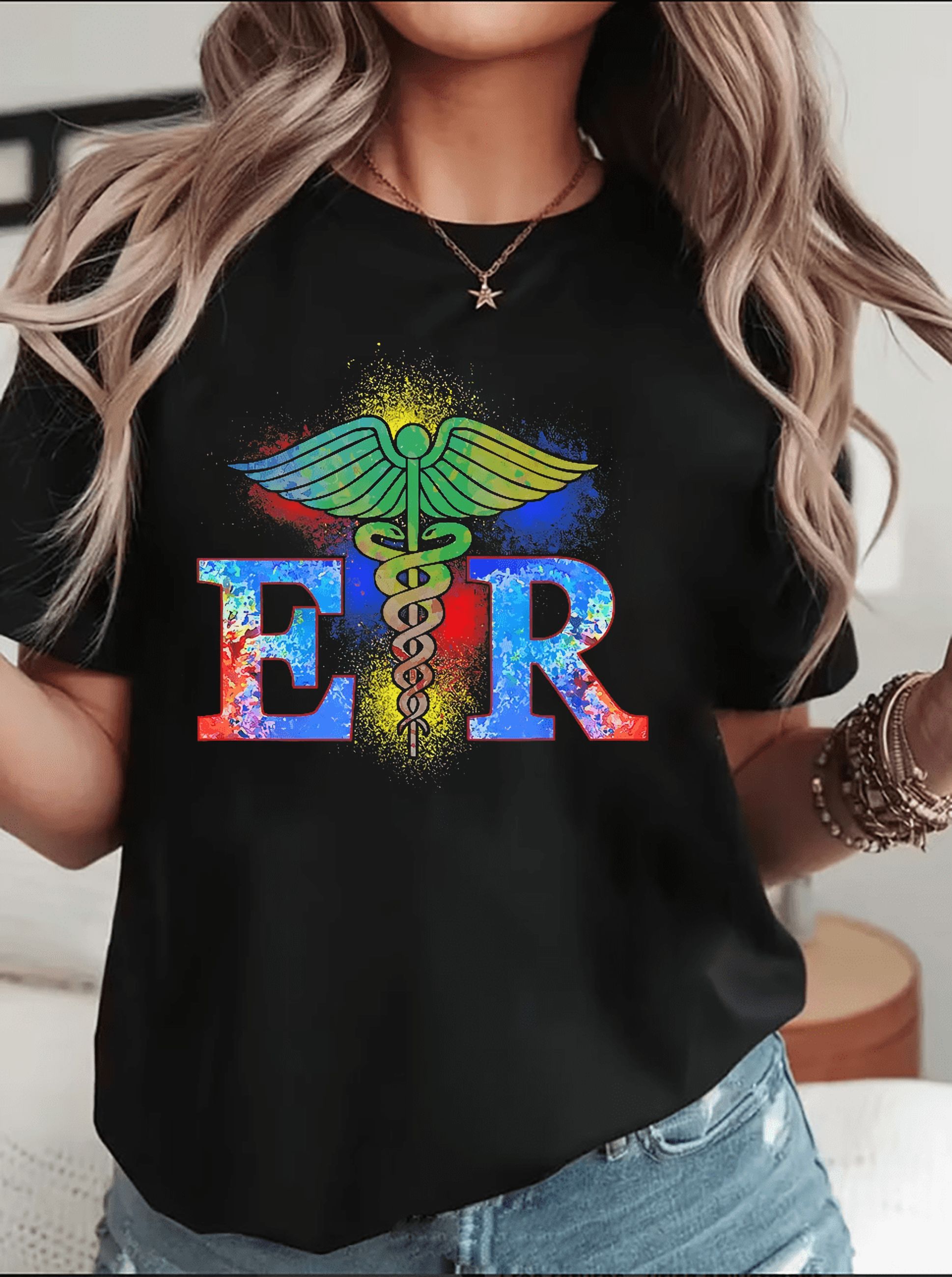 Er Emergency Nurse Day Caring Medical Worker Illustration Gift Unisex T ...