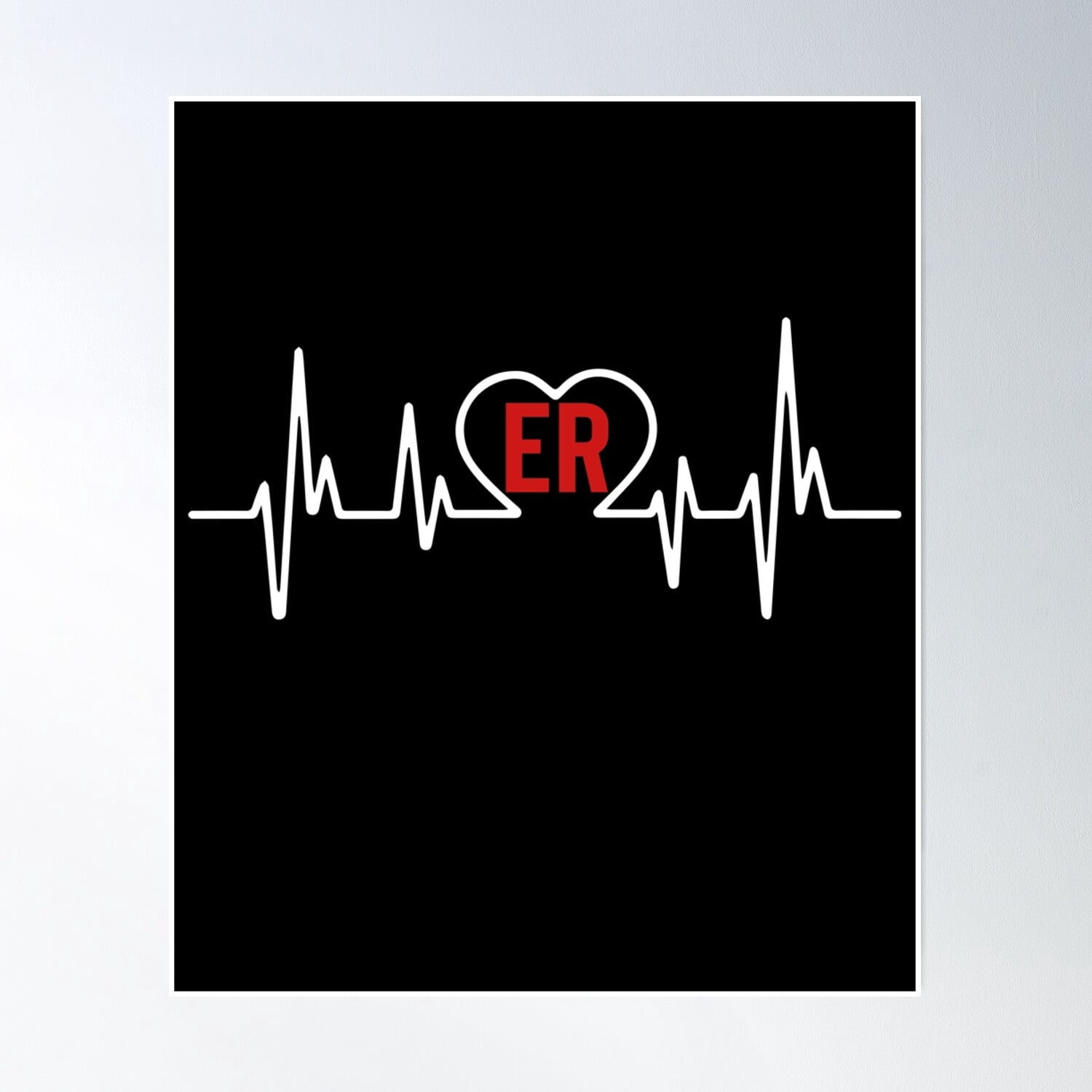 Er Nurse Heartbeat Tshirt Poster Wall Art, Modern Wall Decor, 8x12 ...