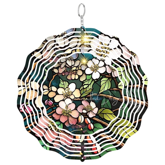 Era Gift Apple Blossoms Sun Catcher 3D Wind Spinner, Stainless Steel ...