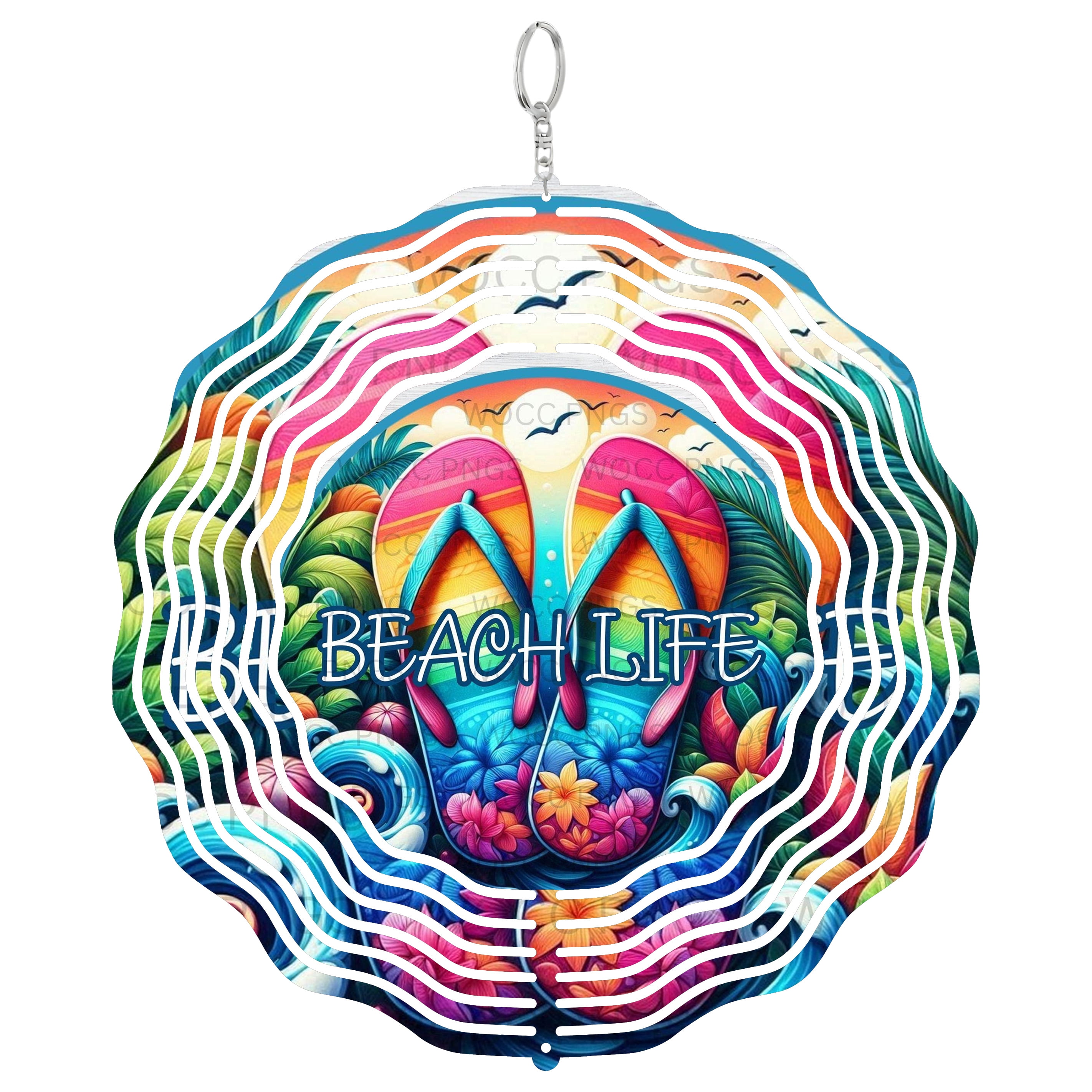 Era Gift Beach Life Flip Flops Sun Catcher 3D Wind Spinner, Stainless ...