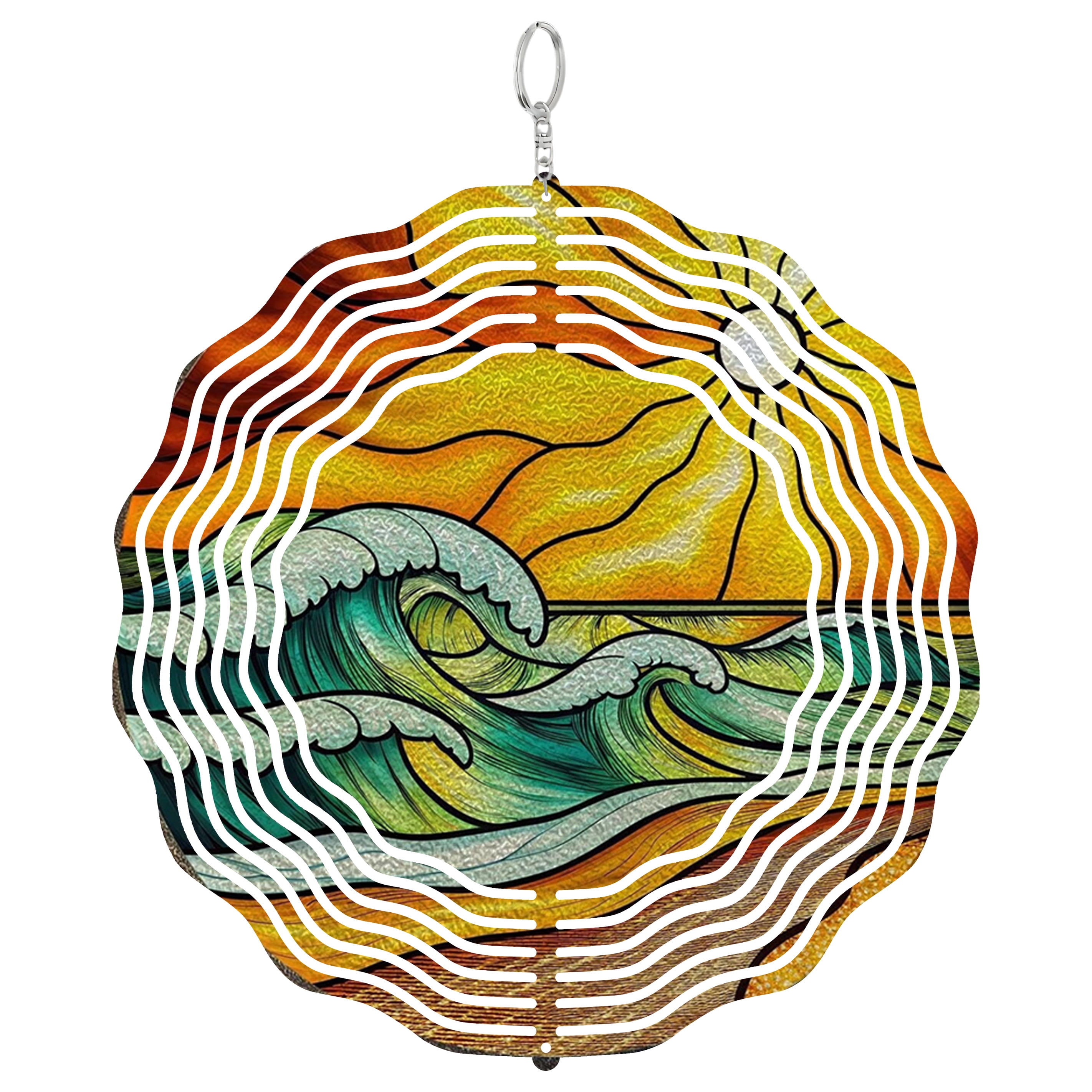 Era Gift Beach Sunset Coastal Wind Chime, Tropical 3D Wind Spinner ...