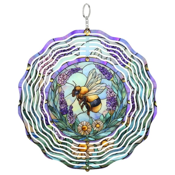 Era Gift Bumblebee Lavender Wind Spinner, Rustic Nature 3D Kinetic Art ...